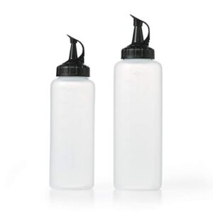 oxo good grips chef’s squeeze bottle set, plastic, translucent