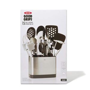 OXO Good Grips 15-Piece Everyday Kitchen Utensil Set, Silver