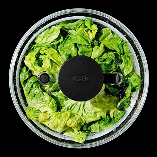 OXO Steel Salad Spinner, 6-2/74-Quart, Stainless Steel