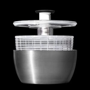 OXO Steel Salad Spinner, 6-2/74-Quart, Stainless Steel