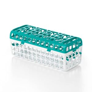 oxo tot dishwasher basket for bottle parts & accessories, teal, 1 count (pack of 1)