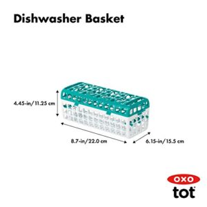 OXO Tot Dishwasher Basket for Bottle Parts & Accessories, Teal, 1 Count (Pack of 1)