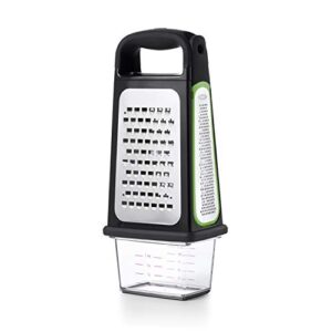 oxo good grips etched box grater with removable zester, steel