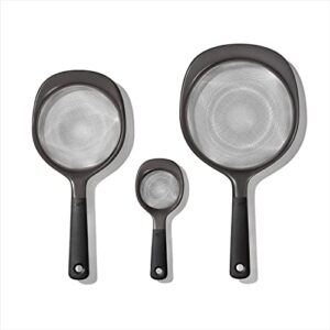 oxo good grips 3-piece strainer set, black