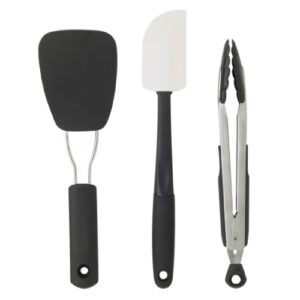 oxo good grips 3-piece utensil set fpr non-stick cookware black