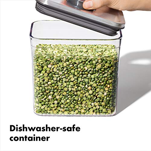 OXO Steel POP Small Square Container -  0.4 Qt for Dried Herbs and More