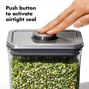 OXO Steel POP Small Square Container -  0.4 Qt for Dried Herbs and More