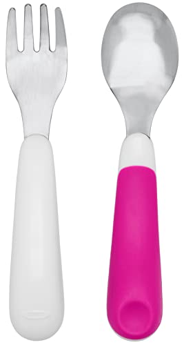 OXO Tot On-The-Go Fork And Spoon Set - Pink