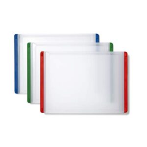 oxo good grips 3-piece plastic everyday cutting board set – red, green, blue