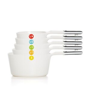 oxo good grips 6-piece plastic measuring cups- white, 5 count(pack of 1)