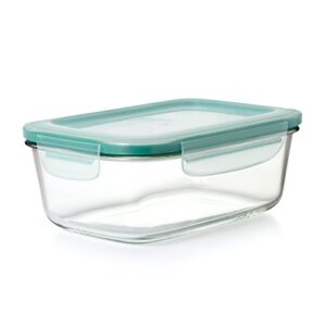 OXO Good Grips Smart Seal Leakproof Glass Food Storage Container Set,Clear,8 Piece Rectangle