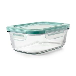 OXO Good Grips Smart Seal Leakproof Glass Food Storage Container Set,Clear,8 Piece Rectangle