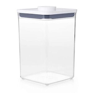 oxo good grips pop container 4.4-quart square airtight food storage for for flour and more (set of 4)