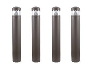 solus c200bc-l10c-bz-4pk led landscape light, exterior surface mounted bollard, 120-277v 10w 4000k, 39″ height, bronze, 4-pack