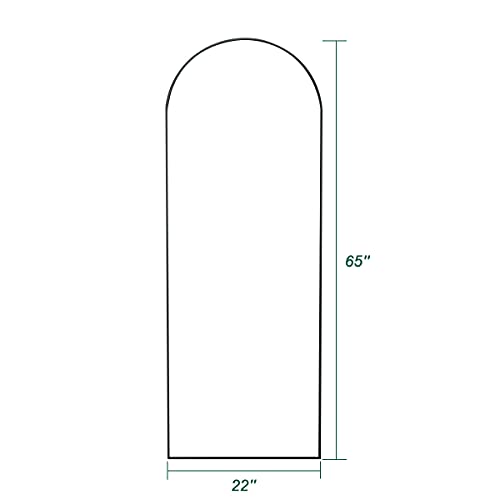 SHIGAKEN 65"×22" Arched Full Length Mirror, Aluminum Alloy Framed, Floor Mirror, Full Body Mirror, Large Arched Wall Mirror - Black