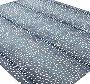 Wallard Design Antelope Cheetah Blue Animal Contemporary Handmade 100% Woolen Area Rugs & Carpets (6'x9')