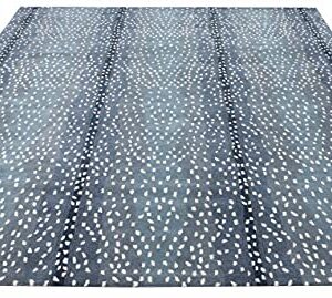 Wallard Design Antelope Cheetah Blue Animal Contemporary Handmade 100% Woolen Area Rugs & Carpets (6'x9')