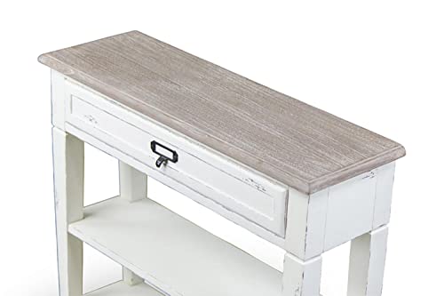 Baxton Studio Dauphine Traditional French 1-Drawer Accent Console Table, White