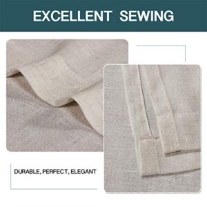 Natural Linen Curtains 108 Inches Extra Long Rod Pocket Semi Sheer Curtain Drapes Elegant Casual Linen Textured Window Draperies, Light Filtering Privacy Added Home Fashion 2 Panels, Angora