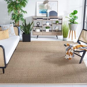 safavieh natural fiber collection 8′ x 10′ ivory nf114j border basketweave seagrass area rug