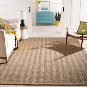 safavieh natural fiber collection 10′ x 14′ beige nf115a border herringbone seagrass area rug