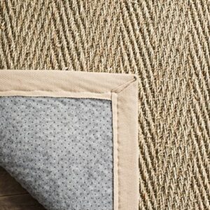 Safavieh Natural Fiber Collection 10' x 14' Beige NF115A Border Herringbone Seagrass Area Rug