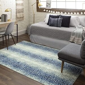 mohawk home prismatic antelope skin blue animal print (8′ x 10′) area rug