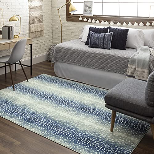 Mohawk Home Prismatic Antelope Skin Blue Animal Print (8' X 10') Area Rug