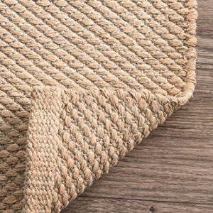 nuLOOM Alessi Solid Farmhouse Cotton Area Rug, 8' 6" x 11' 6", Beige