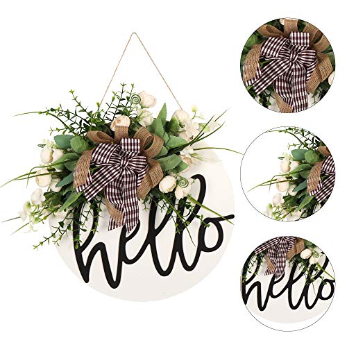 Welcome sign for front door Round Wood Sign Hanging Welcome Sign for Farmhouse porch Spring Welcome Sign Front Door Decoration