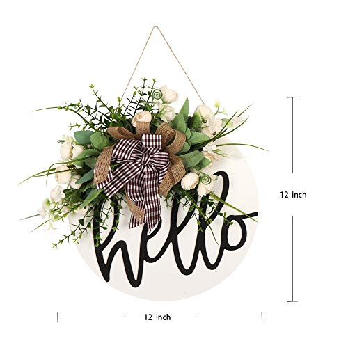 Welcome sign for front door Round Wood Sign Hanging Welcome Sign for Farmhouse porch Spring Welcome Sign Front Door Decoration