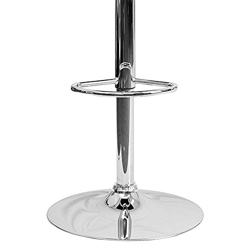 KLS14 Modern Design Bar Stool Mid-Back Design Hydraulic Adjustable Height 360-Degree Swivel Seat Sturdy Steel Frame Chrome Base Dining Chair Bar Pub Stool Home Office Furniture - Set of 2 Black #1986