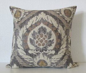 flowershave357 ballard designs scandicci gray antique damask 18×18 throw pillow cover