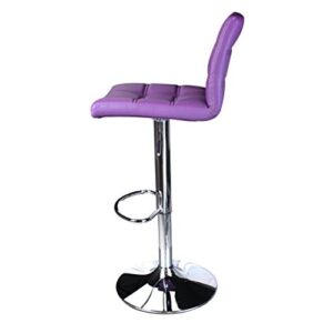 Contemporary Bar Stools Hight Adjustable Seat Hydraulic 360 Degree Swivel Sturdy Steel Frame Quadrate cushion Seat Dining Chair Bar Pub Stool Home Office Furniture - Set of 4 Purple #1935ppl