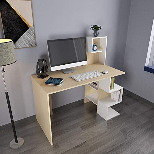 Computer Desk for Home Office Multifunctional Computer Table with Clapboard Bookshelf,Writing Desk Computer Workstation Home Office Desk Ballard Designs Desk (Khaki, One Size)