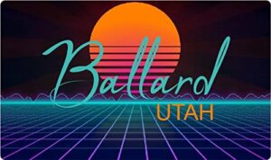 ballard utah 4 x 2.25-inch fridge magnet retro neon design