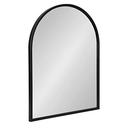 Kate and Laurel Valenti Modern Arched Wall Mirror, 24 x 32, Black, Vibrant Decorative Mirror for Wall