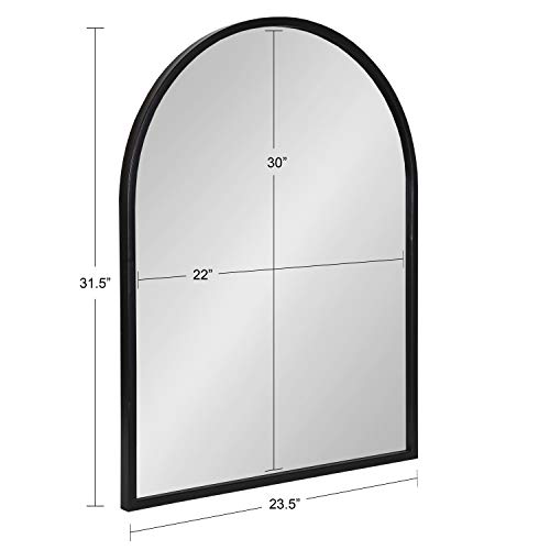 Kate and Laurel Valenti Modern Arched Wall Mirror, 24 x 32, Black, Vibrant Decorative Mirror for Wall