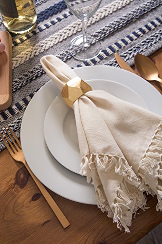 DII Farmhouse Braided Stripe Table Runner Collection, 15x108, Navy Blue