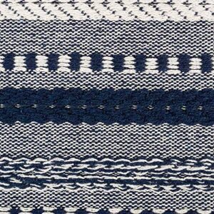 DII Farmhouse Braided Stripe Table Runner Collection, 15x108, Navy Blue