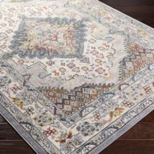 Artistic Weavers Anja Oriental Medallion Area Rug,6'7" Square,Grey