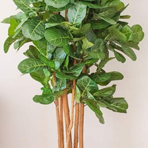 Nearly Natural 7’ Fiddle Leaf Fig Artificial Trees, 84in, Green