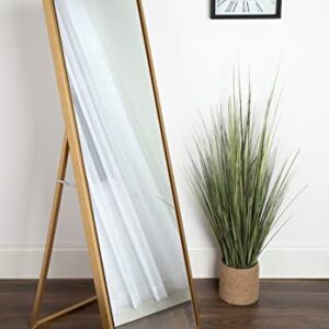 Kate and Laurel Evans Wood Framed Free Standing Floor Mirror with Easel, 18 x 58 Gold