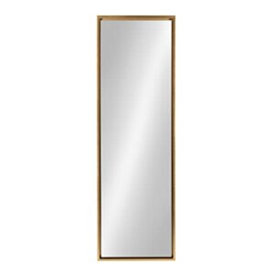 Kate and Laurel Evans Wood Framed Free Standing Floor Mirror with Easel, 18 x 58 Gold