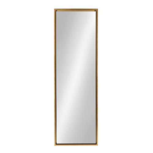 Kate and Laurel Evans Wood Framed Free Standing Floor Mirror with Easel, 18 x 58 Gold