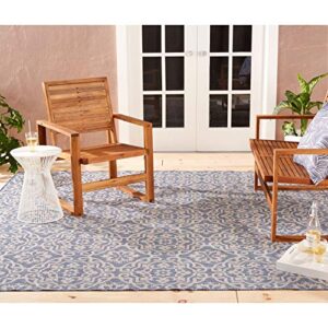 Nicole Miller New York Patio Country Danica Transitional Geometric Indoor/Outdoor Area Rug, Blue/Grey, 7'9"x10'2"