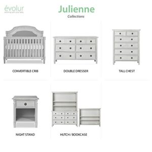 Evolur Julienne 5 in 1 Convertible Crib, Antique Grey Mist 55.5x31.2x51.5 Inch (Pack of 1)