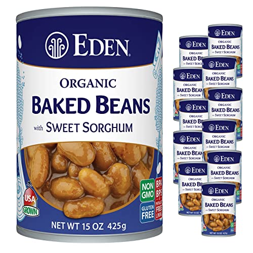 Eden Organic Baked Beans with Sorghum, Mustard, and Spices, Navy, 15 oz (12-Pack)