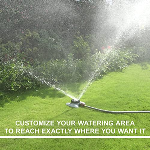 Eden 94128 9-Pattern Turret Lawn Sprinkler W/Quick Connect Starter Set, Heavy Duty Metal Base