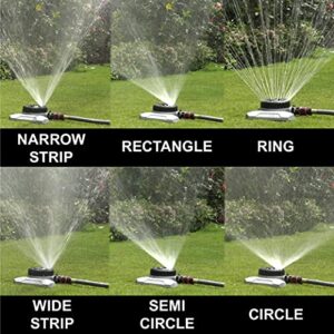 Eden 94128 9-Pattern Turret Lawn Sprinkler W/Quick Connect Starter Set, Heavy Duty Metal Base